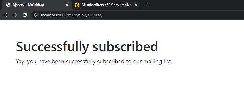 Successfully subscribed